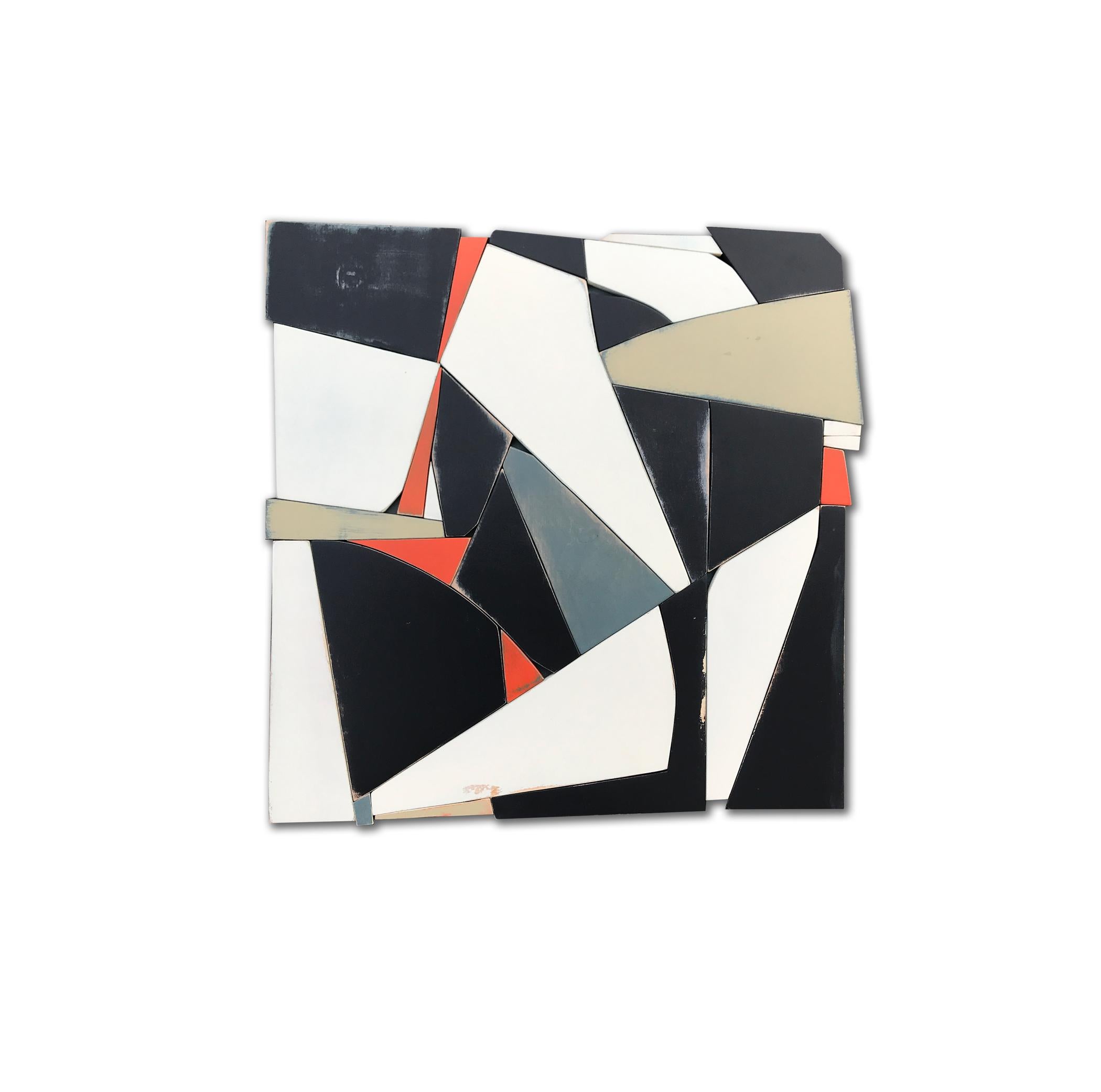 Susan Stover - Bumps (Abstract Wall Sculpture with Gray Mosaic Pattern ...