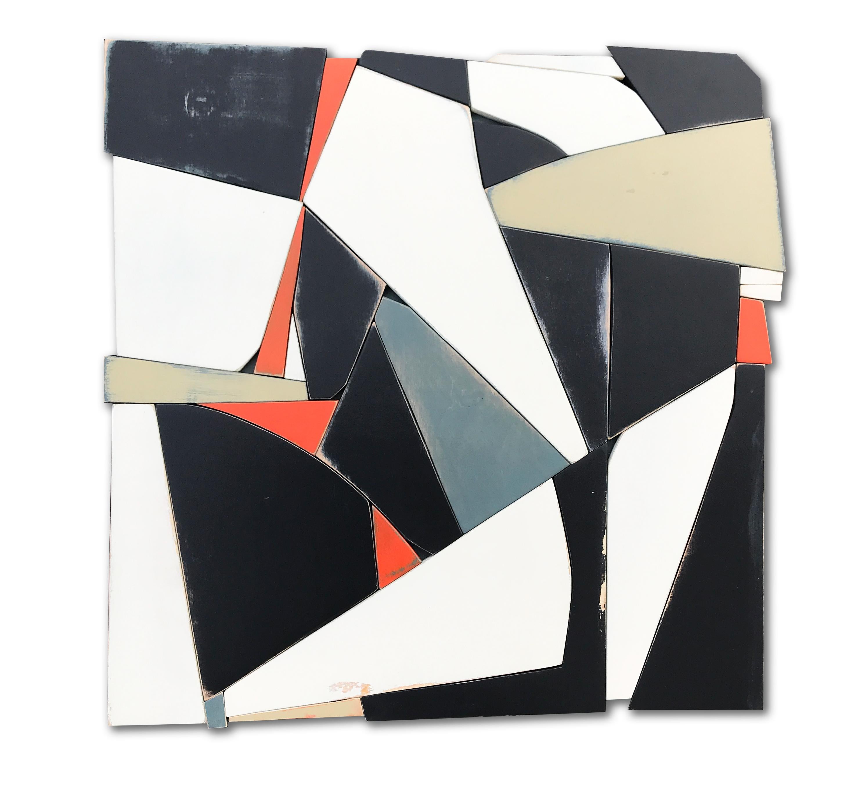 Scott Troxel - "CornFlower" Wood Wall Sculpture- monochrome, yellow ...