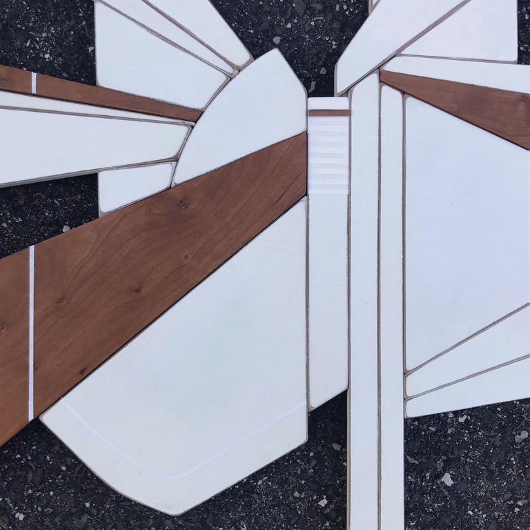 Scott Troxel - North Star (Wyatt Khan white natural wood abstract wall ...