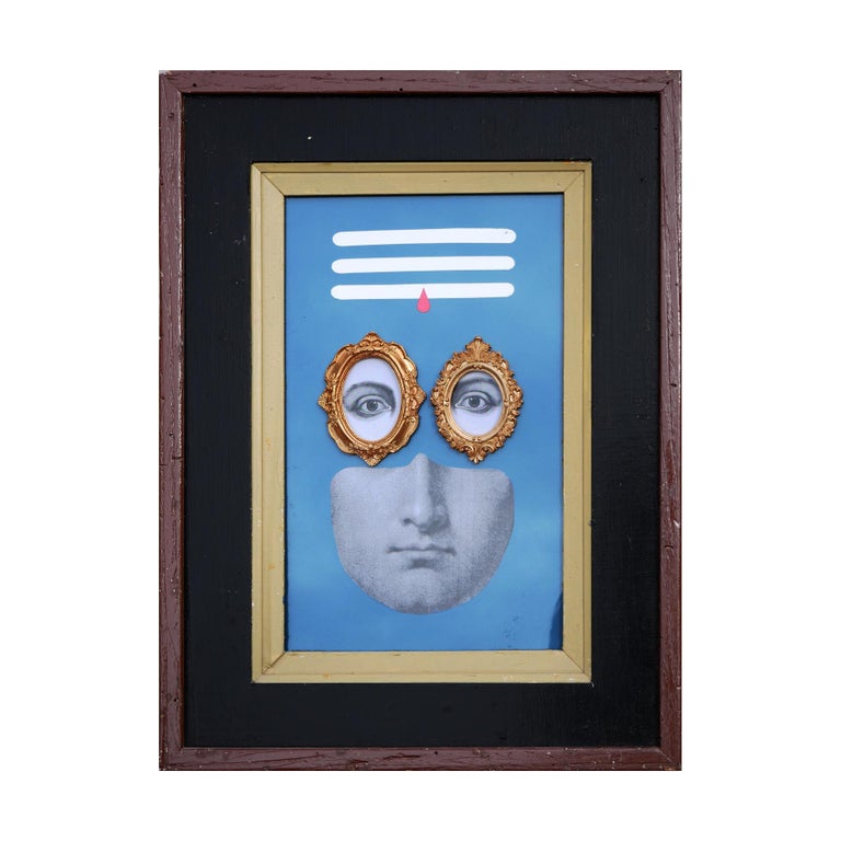 Scott Woodard - “Collage in Gluckman Frame” Blue Toned Contemporary ...