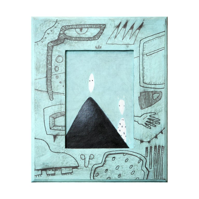 Scott Woodard - “2Duo with Totem Frame” Aqua and Black Contemporary ...