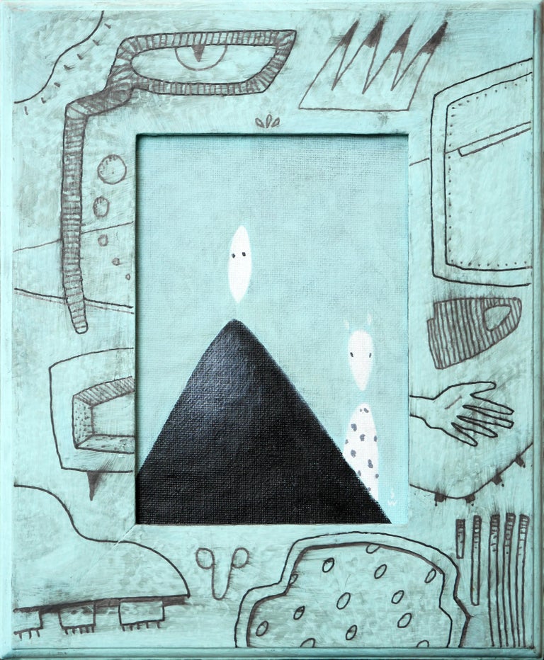 Scott Woodard - “2Duo with Totem Frame” Aqua and Black Contemporary ...