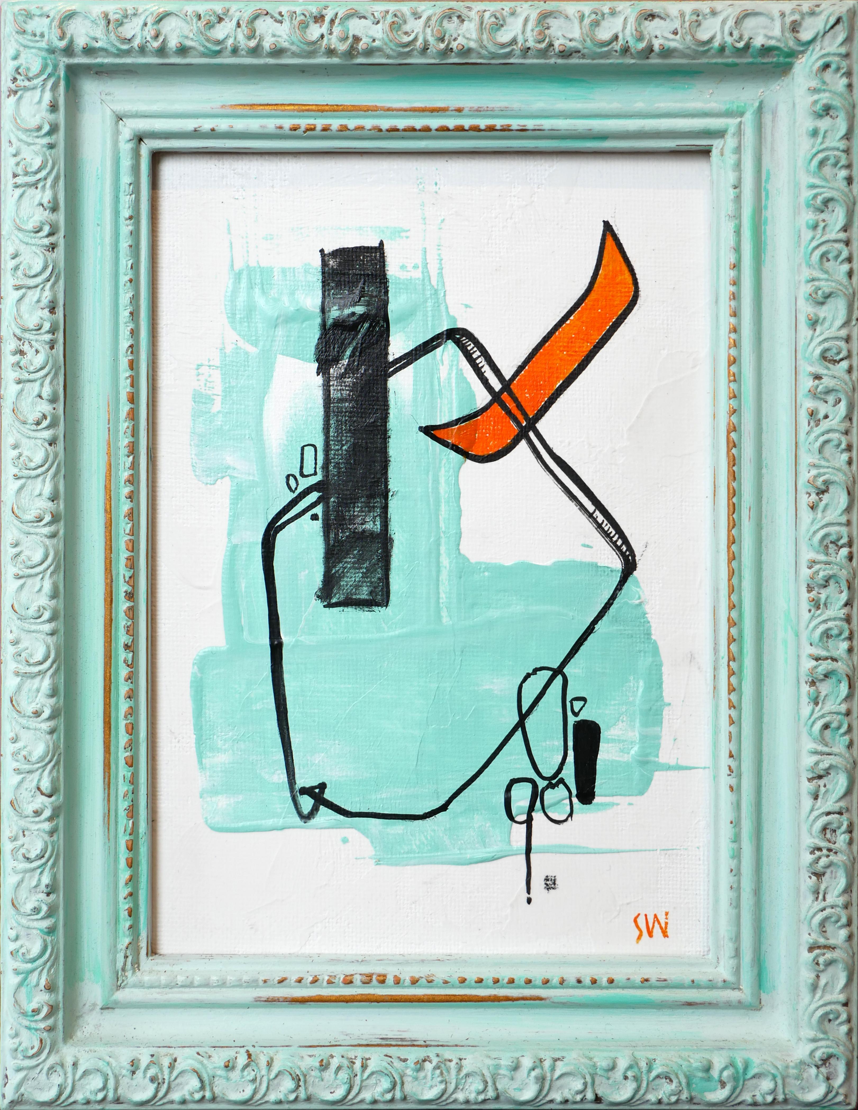 Scott Woodard - "Abstracto con sabor a aguamarina" Pintura ...