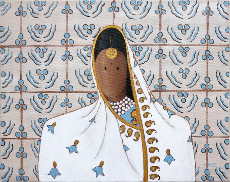 Scott Woodard - “Queen Kunti-Heroine of the Mahabharata” Light Blue and ...