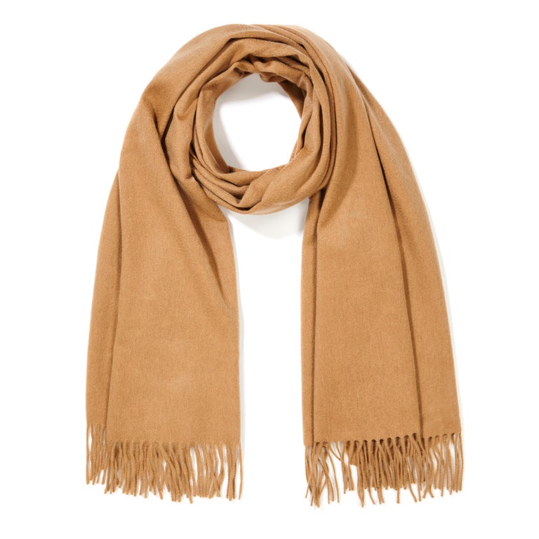 Scottish 100% Cashmere Shawl in Camel Tan - Brand New For Sale at ...