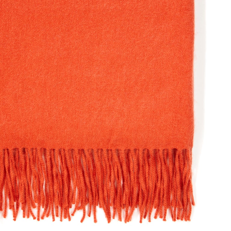 Scottish 100% Cashmere Shawl in Orange at 1stdibs