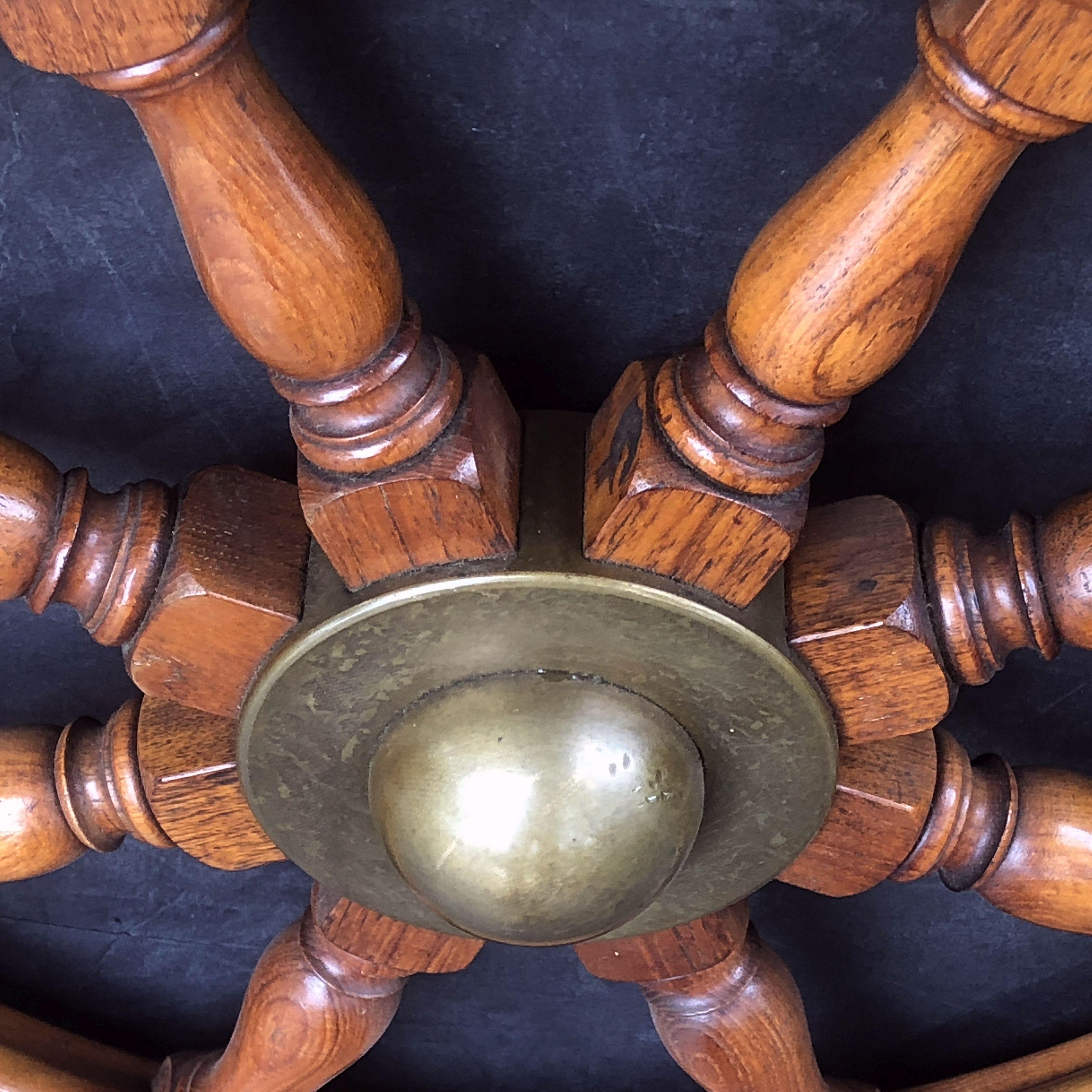 Scottish Eight-Spoke Ship's Wheel of Mahogany and Brass at 1stDibs ...