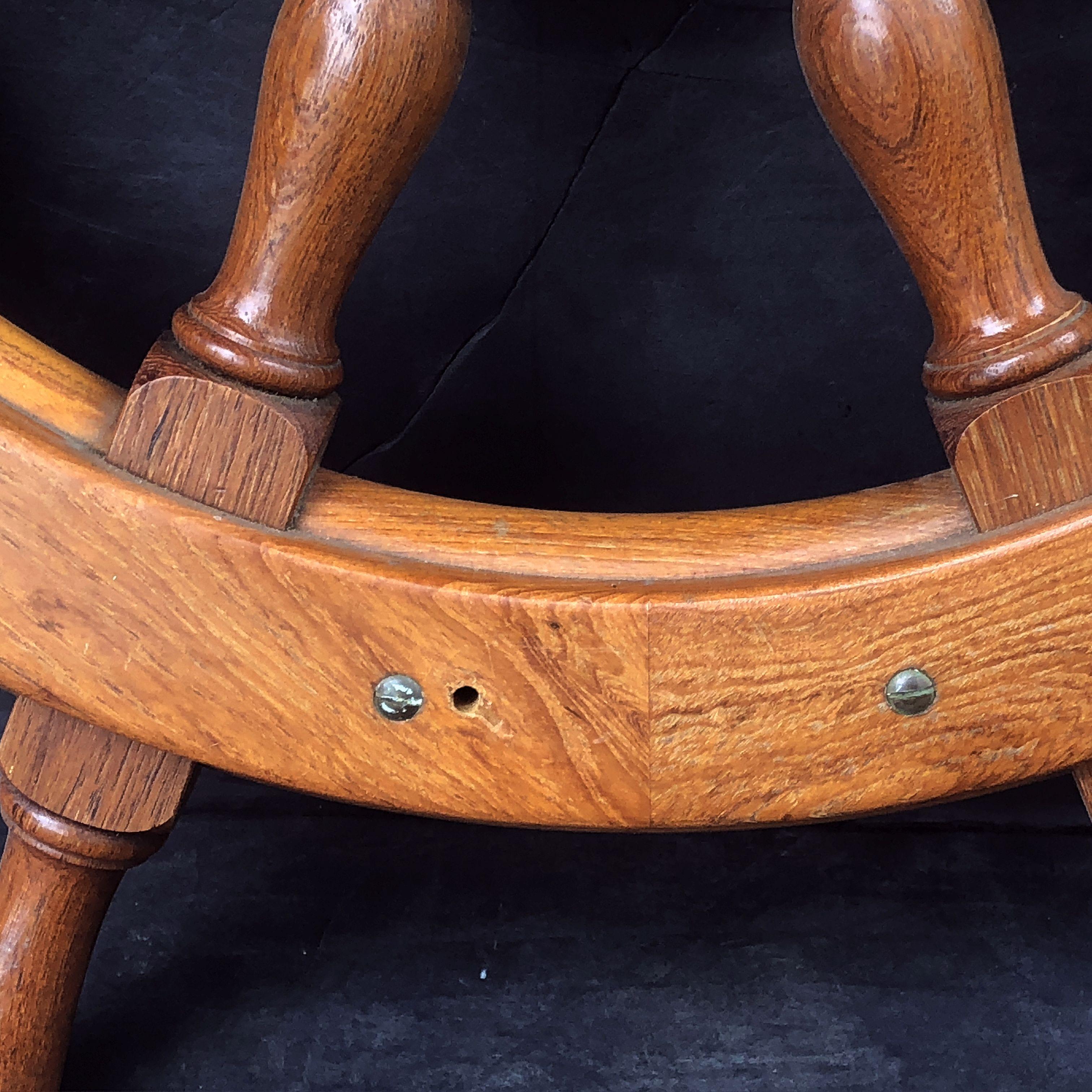 Scottish Eight-Spoke Ship's Wheel of Mahogany and Brass at 1stDibs ...