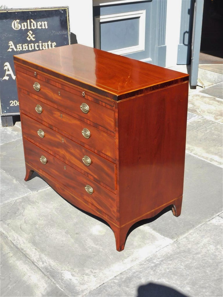 Scottish Hepplewhite Mahogany Graduated Brushing Slide Chest of Drawers ...