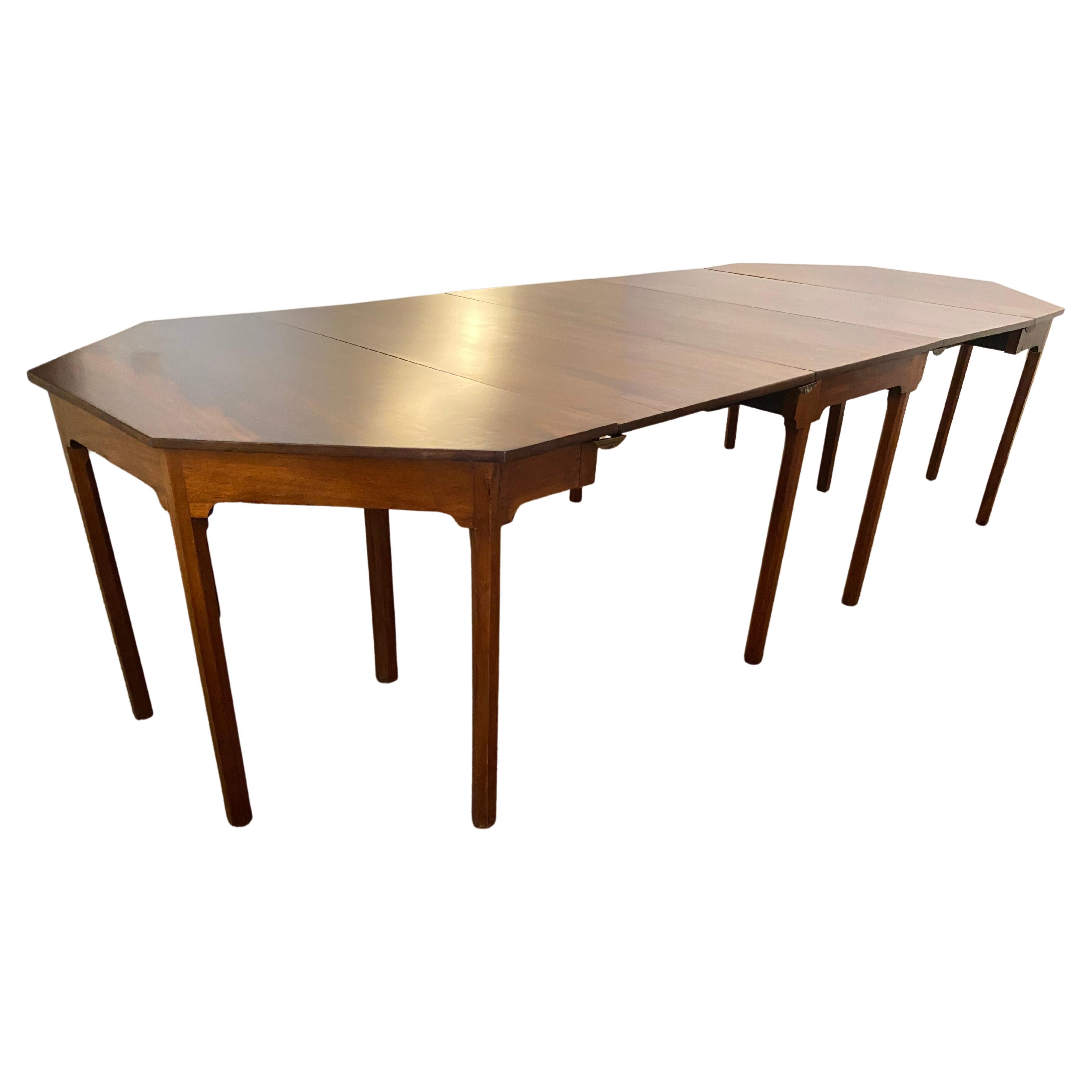 Octagonal Empire Revival Walnut and Ebonized Column Dining Table at 1stDibs