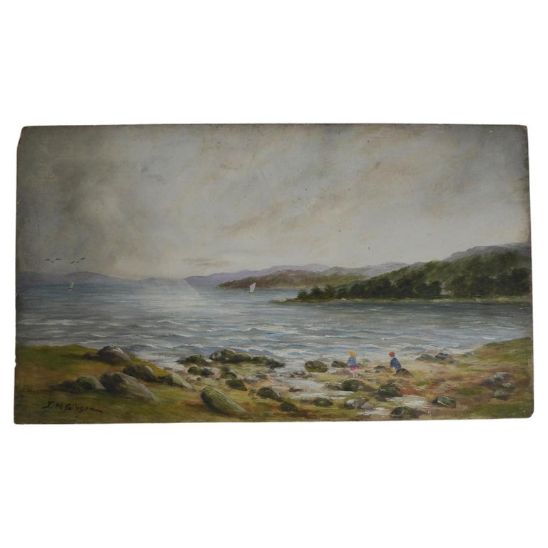 Scottish Oil Painting, Gareloch, Signed JM Gibson For Sale at 1stDibs