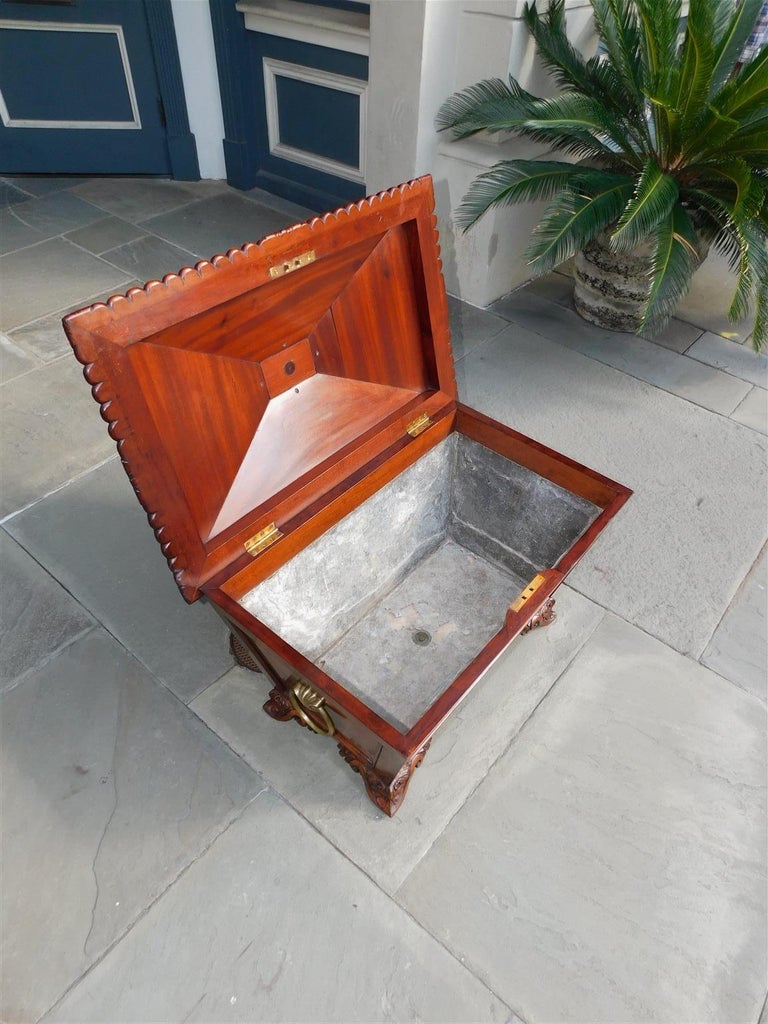 Scottish Regency Mahogany Hinged Cellarette with Original Lead Liner ...