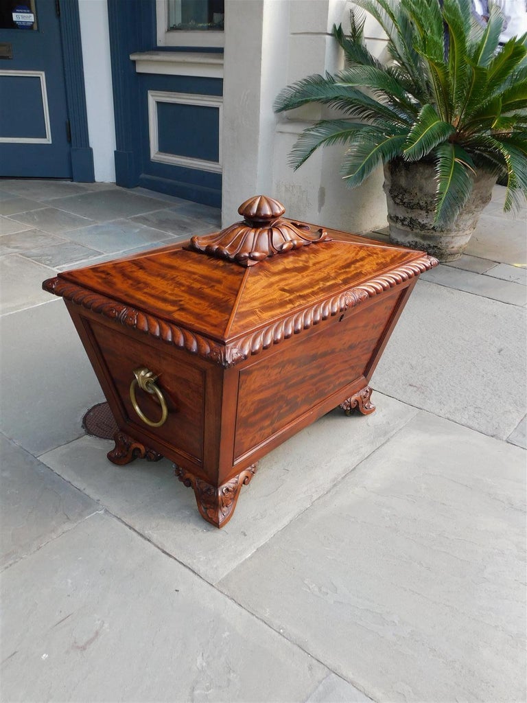 Scottish Regency Mahogany Hinged Cellarette with Original Lead Liner ...