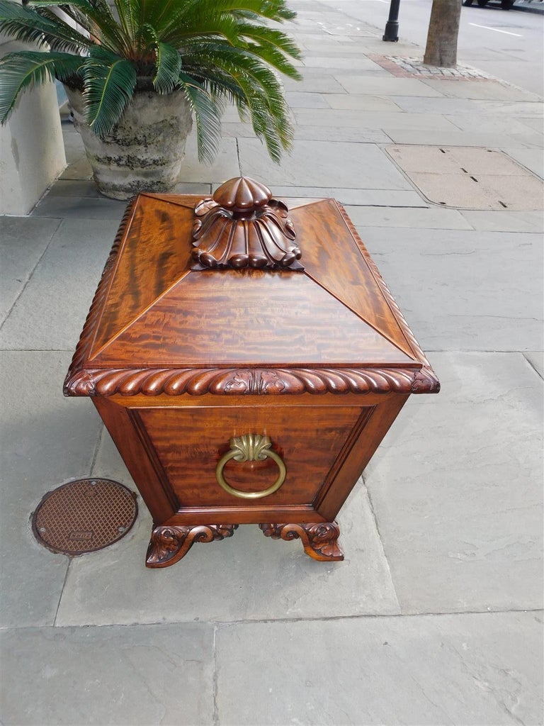 Scottish Regency Mahogany Hinged Cellarette with Original Lead Liner ...