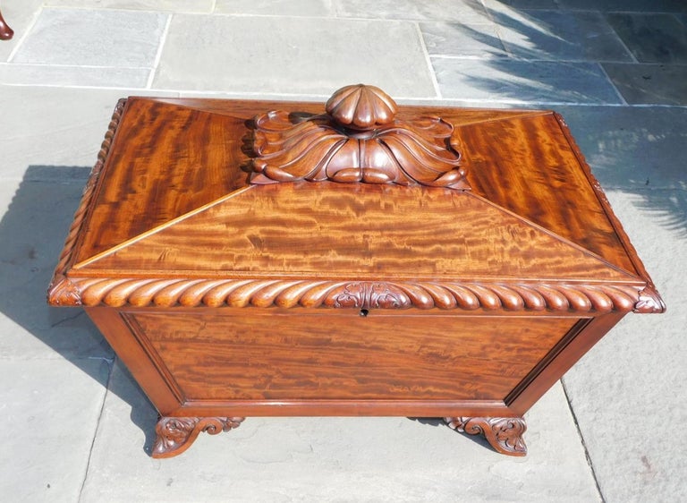 Scottish Regency Mahogany Hinged Cellarette with Original Lead Liner ...