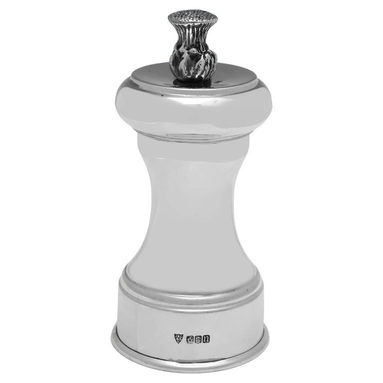 Scottish Victorian Antique Sterling Silver Pepper Grinder, Thistle Top ...