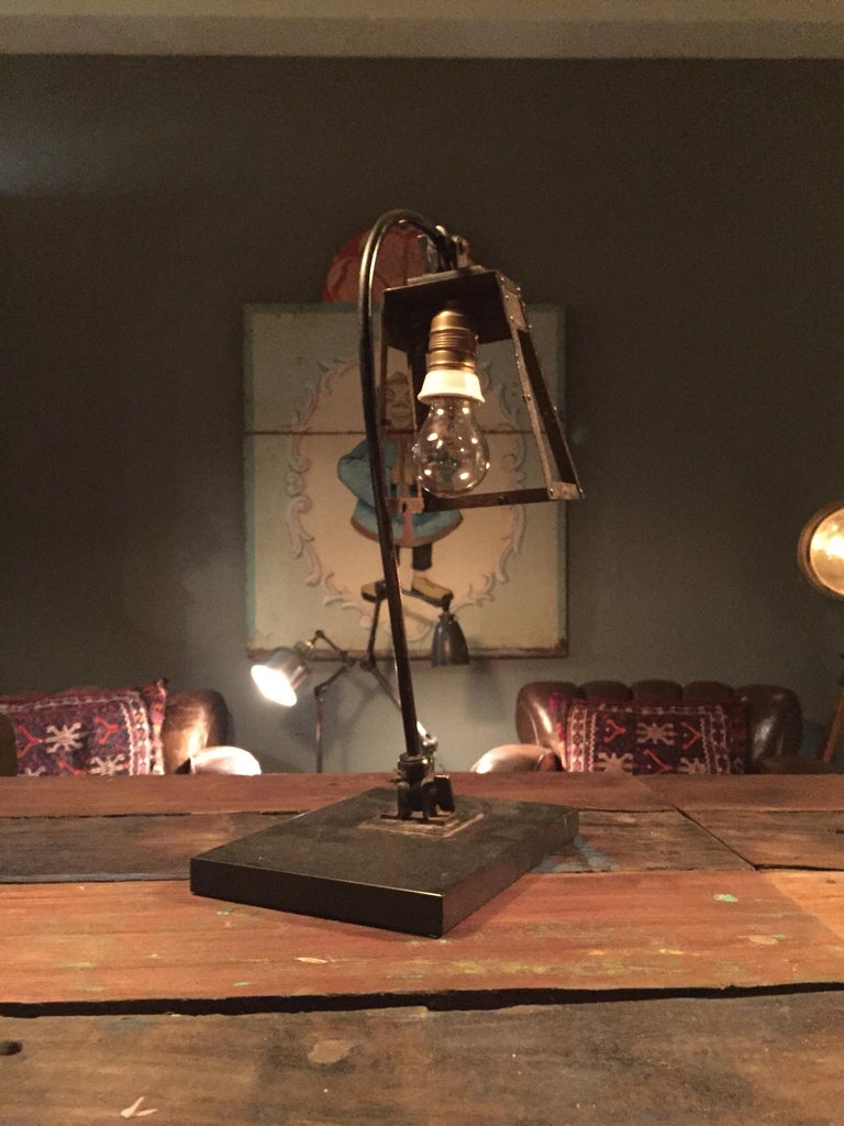 Scratch Built Table Lamp from the Early 20th Century in Iron at 1stDibs
