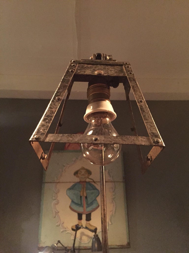 Scratch Built Table Lamp from the Early 20th Century in Iron at 1stDibs
