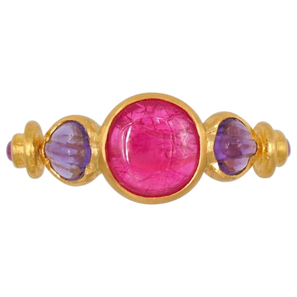 Cabochon Red Spinel Ring - 7 For Sale on 1stDibs