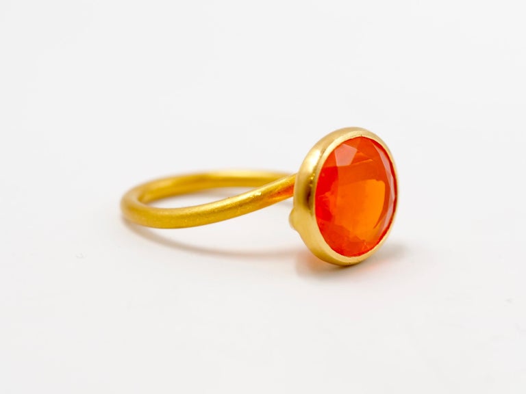 Scrives 5.87 Carat Orange Fire Opal 22 Karat Gold Ring at 1stDibs ...