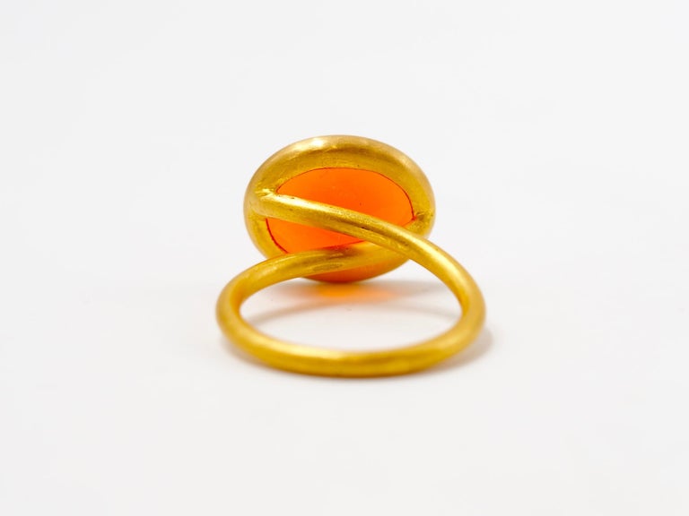 Scrives 5.87 Carat Orange Fire Opal 22 Karat Gold Ring at 1stDibs ...