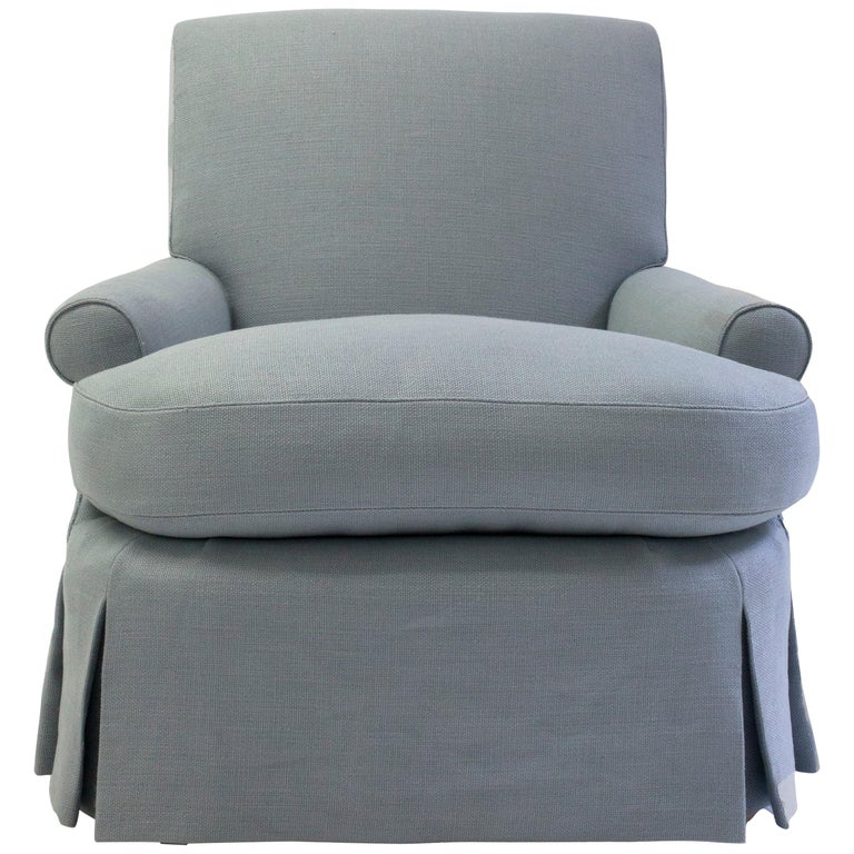 Scroll Back and Scroll Arm Club Chair with Loose Seat Cushion and ...