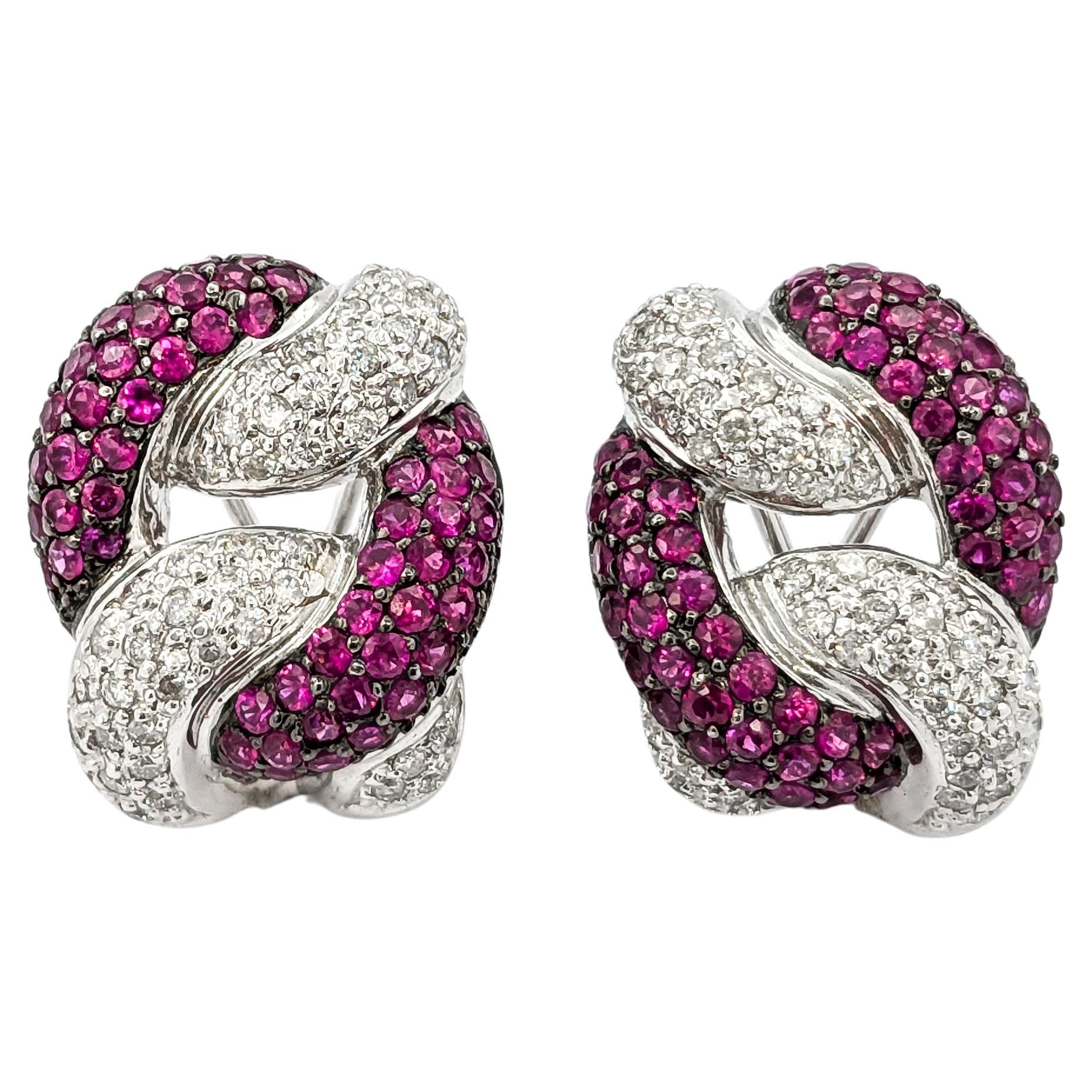 Turquoise and Rose Cut Diamond Omega Back Earrings in 18kt White Gold ...