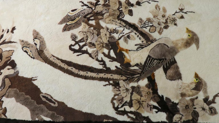 Sculpted Animal Skin Rug Depicting Bird of Paradise For Sale at 1stDibs