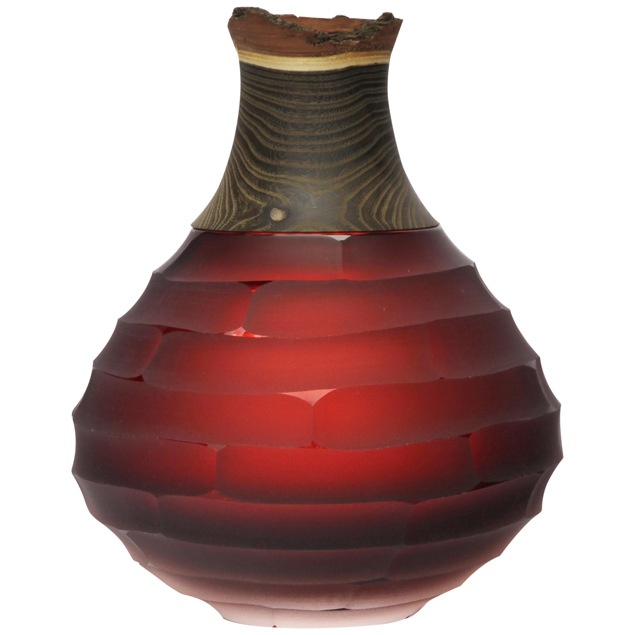 Sculpted Blown Glass and Brass Vase, Pia Wüstenberg at 1stDibs