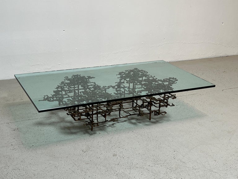 Sculpted Bronze Coffee Table by Daniel Gluck For Sale at 1stDibs