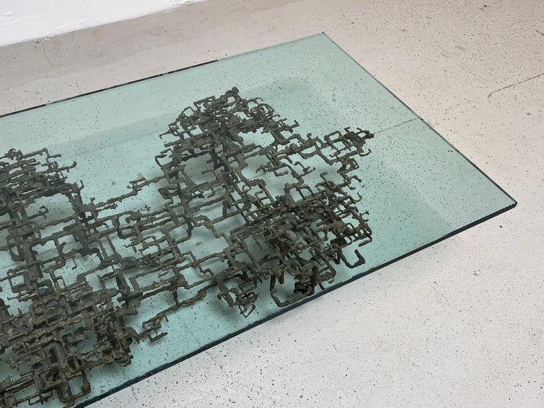 Sculpted Bronze Coffee Table by Daniel Gluck For Sale at 1stDibs