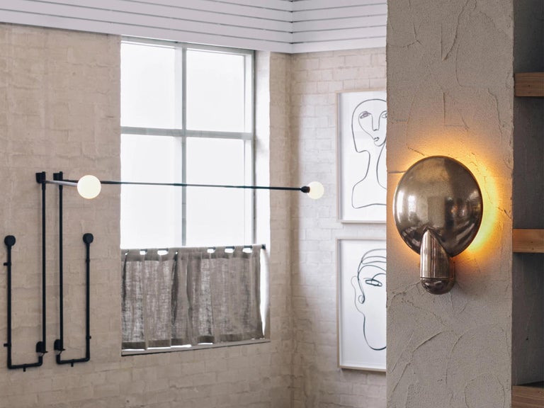 Sculpted Bronze Sconce Light by Henry Wilson at 1stDibs
