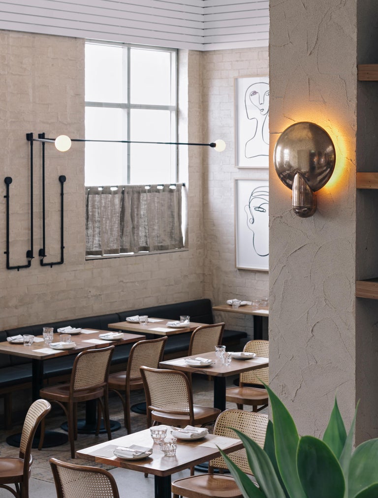 Sculpted Bronze Sconce Light by Henry Wilson at 1stDibs