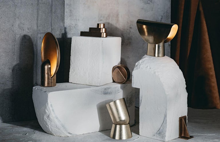 Sculpted Bronze Table Lamp by Henry Wilson at 1stDibs