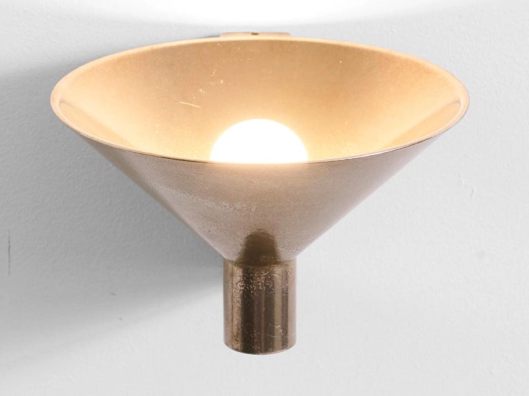 Conical Up Sculpted Bronze Wall Light by Henry Wilson For Sale at 1stDibs