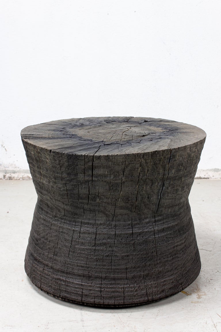 Sculpted Brutalist End Table 'CT-10' 'Solid Oak' For Sale at 1stDibs