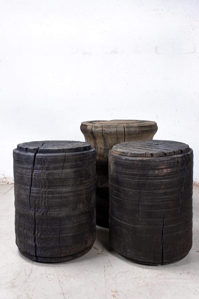 Sculpted Brutalist End Table 'CT-13' 'Solid Oak' For Sale at 1stDibs