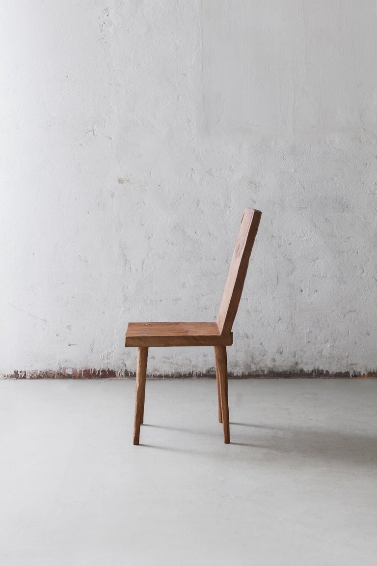 Sculpted Chair N2 in Solid Oak Wood For Sale at 1stDibs