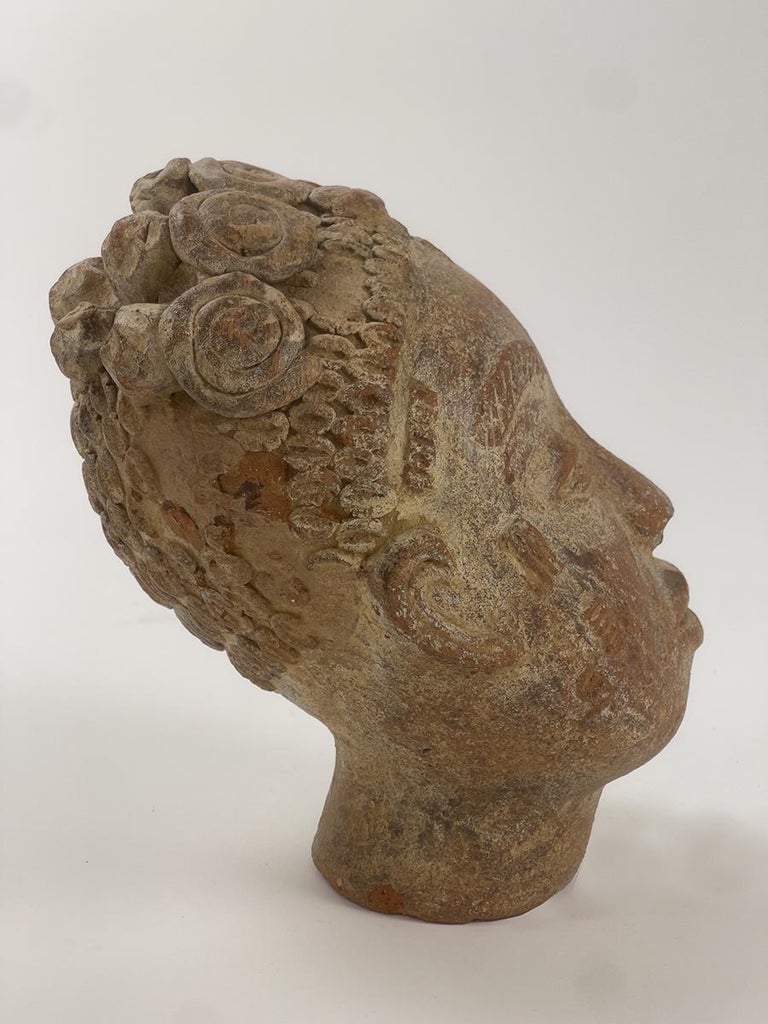 Sculpted Clay Head of African Woman For Sale at 1stDibs