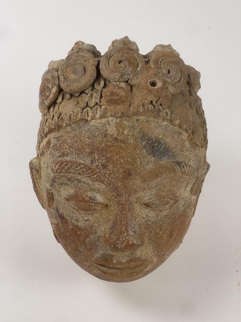 Sculpted Clay Head of African Woman For Sale at 1stDibs