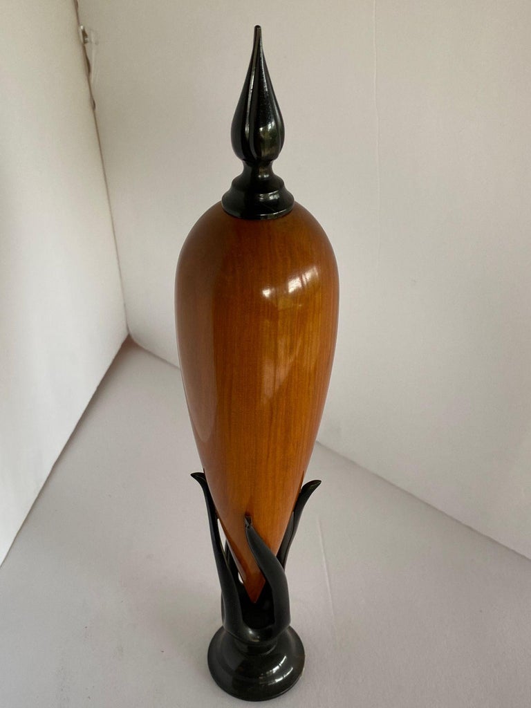 Sculpted Ebony and Chakte Kok Wood "Hollow Vessel" #14 by Don Comer ...