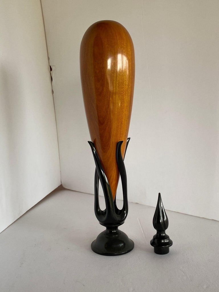 Sculpted Ebony and Chakte Kok Wood "Hollow Vessel" #14 by Don Comer ...