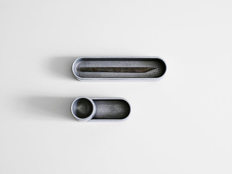 Sculpted Gunmetal Bronze Stack Trays by Henry Wilson For Sale at 1stDibs