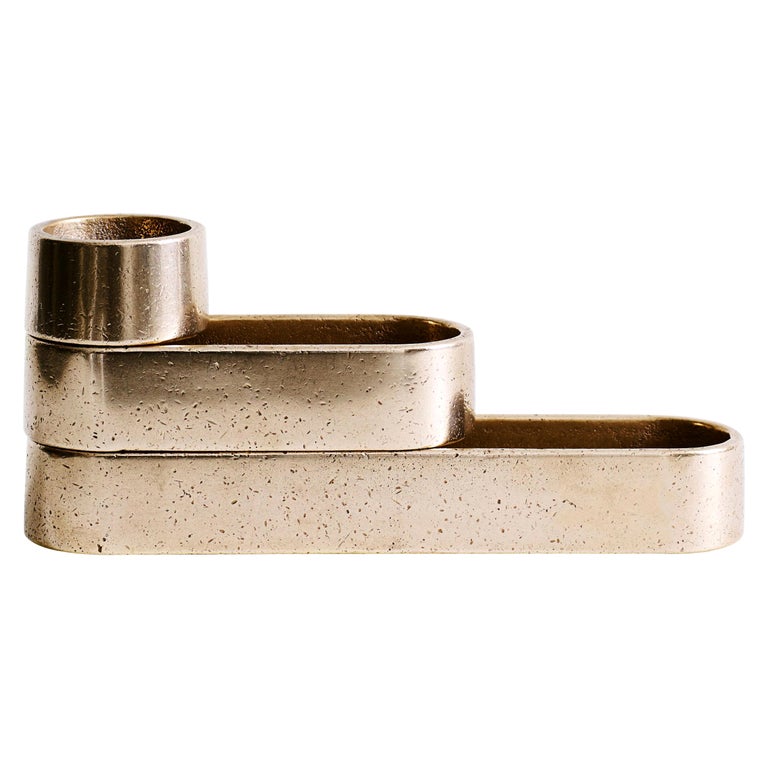Sculpted Gunmetal Bronze Stack Trays by Henry Wilson For Sale at 1stDibs