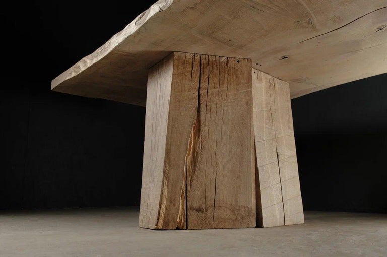 Sculpted Massive Dining Table V9 in Solid Oakwood 'In Stock' at 1stDibs
