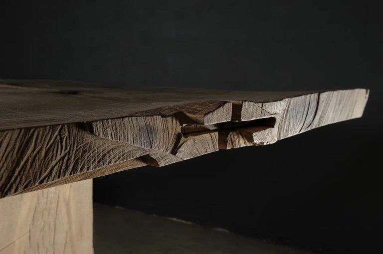 Sculpted Massive Dining Table V9 in Solid Oakwood 'In Stock' at 1stDibs
