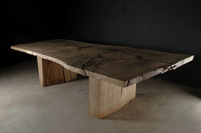 Sculpted Massive Dining Table V9 in Solid Oakwood 'In Stock' at 1stDibs