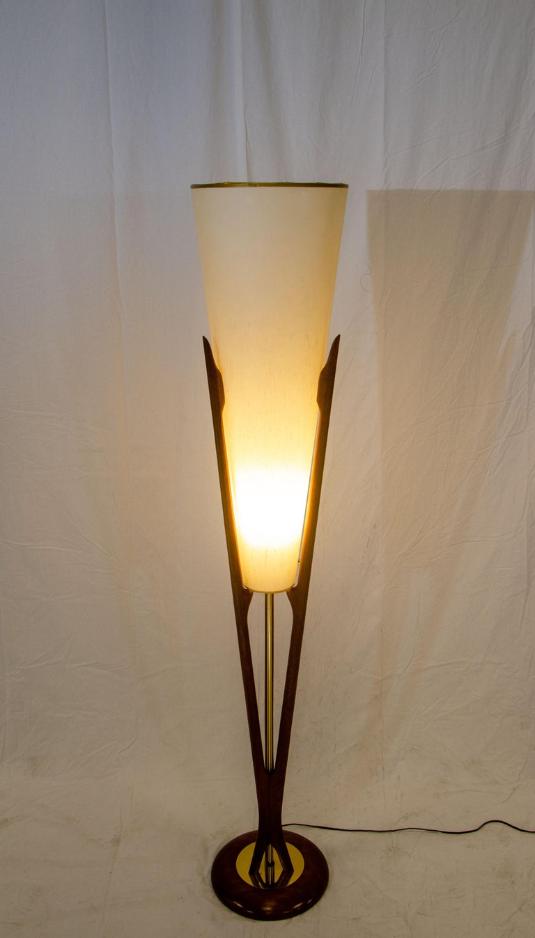 Sculpted Mid Century Modeline Floor Lamp at 1stDibs