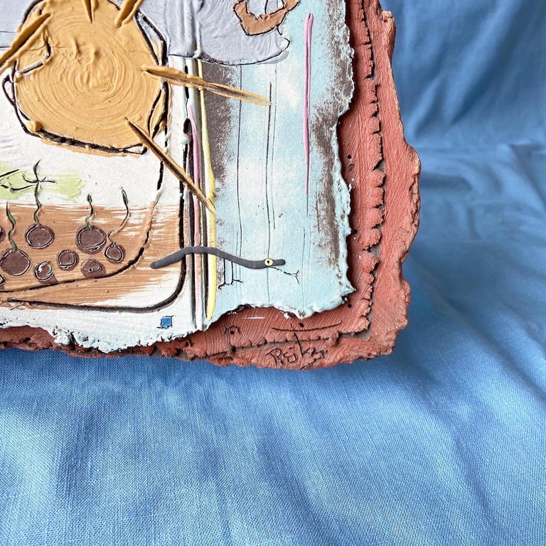 Sculpted Pottery Shallow Bowl by Don Reitz For Sale at 1stDibs