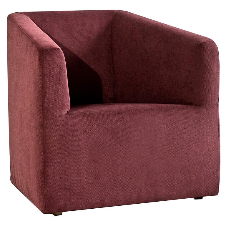 Sculpted Red Armchair For Sale at 1stDibs